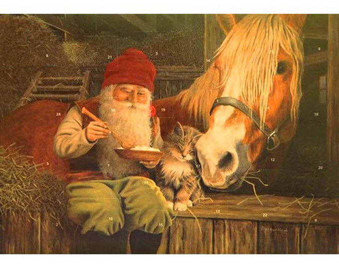 Sweden Advent Calendar Christmas Tomte Gnome Horse Cat ADV-G-530 - Etsy