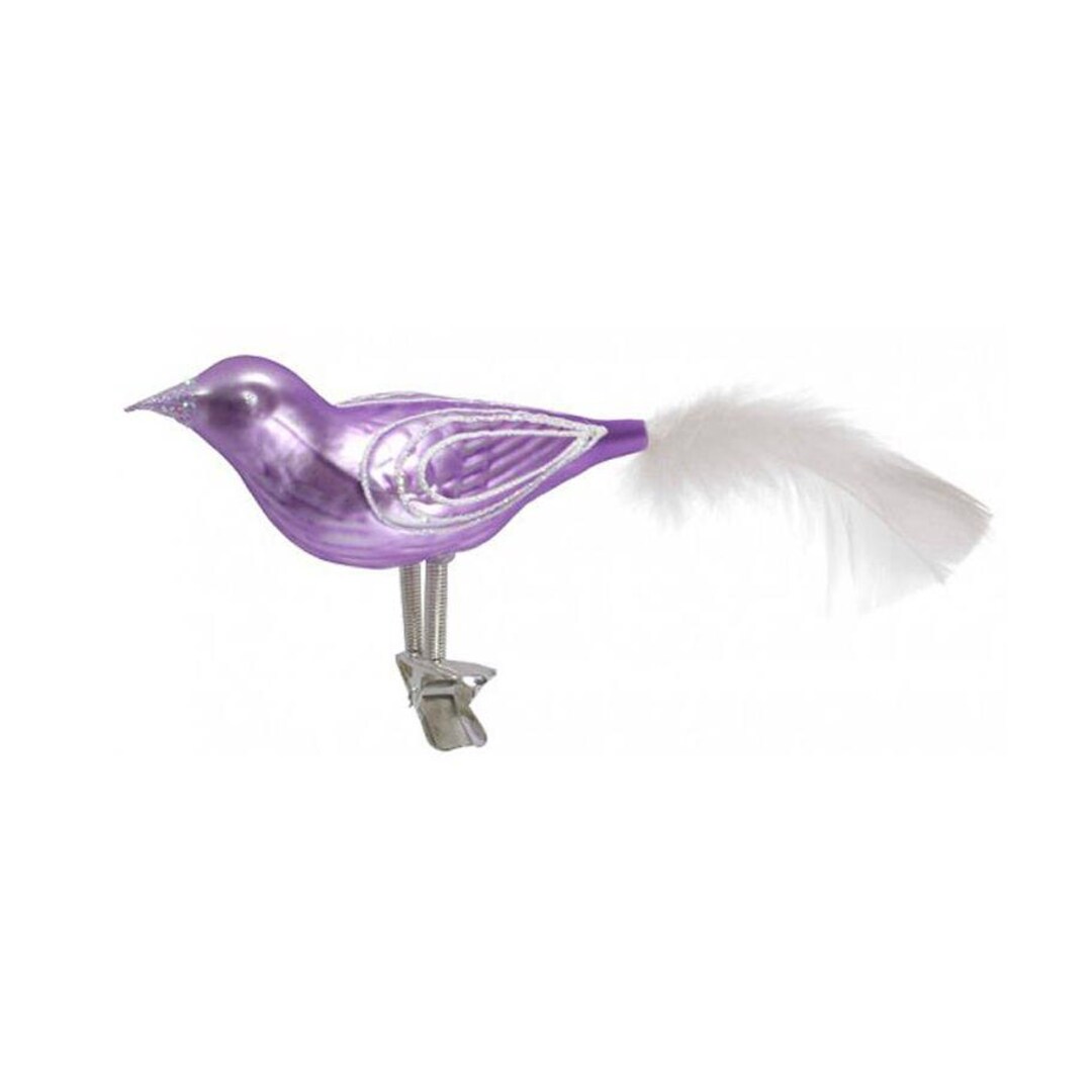 Large Matte Light Purple Blown Glass Clipping Christmas Bird ~ Czech ...