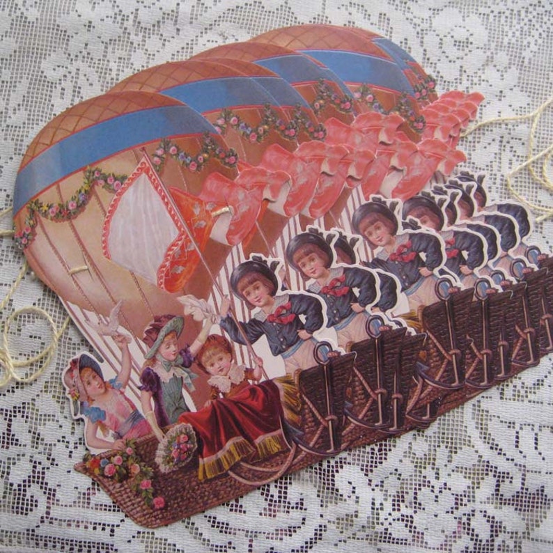 England Paper Large Scraps Garland Lithograph Die Cut Hot Air - Etsy
