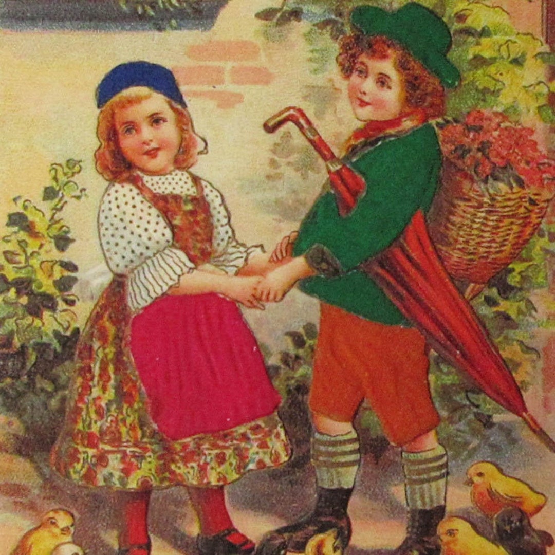 4 Holland Dutch Easter Postcards Vintage Style Cards Netherlands NL-61 ...