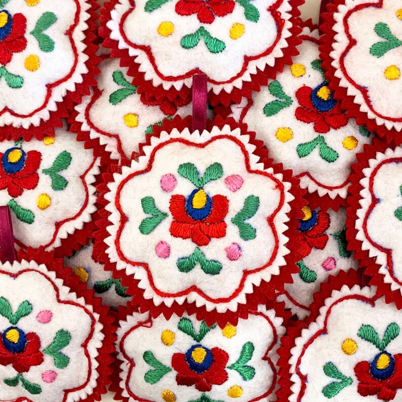Hungary Embroidered Flower Ornament Kalosca Matyo Hungarian - Etsy Canada