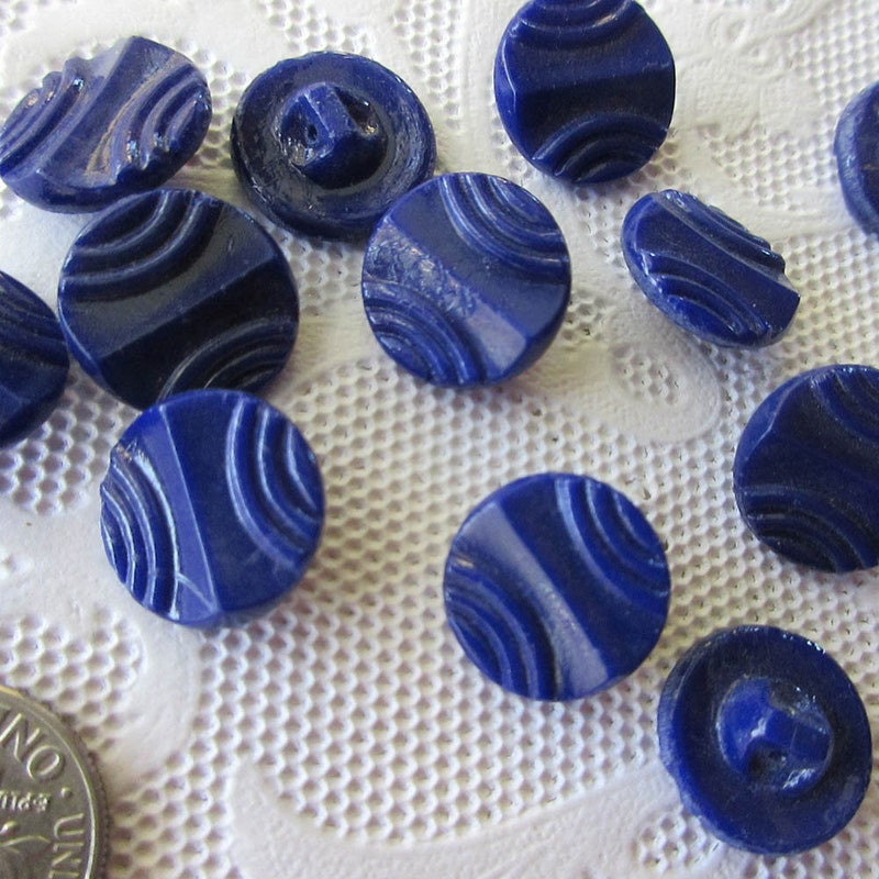 Blue Glass Buttons - Etsy