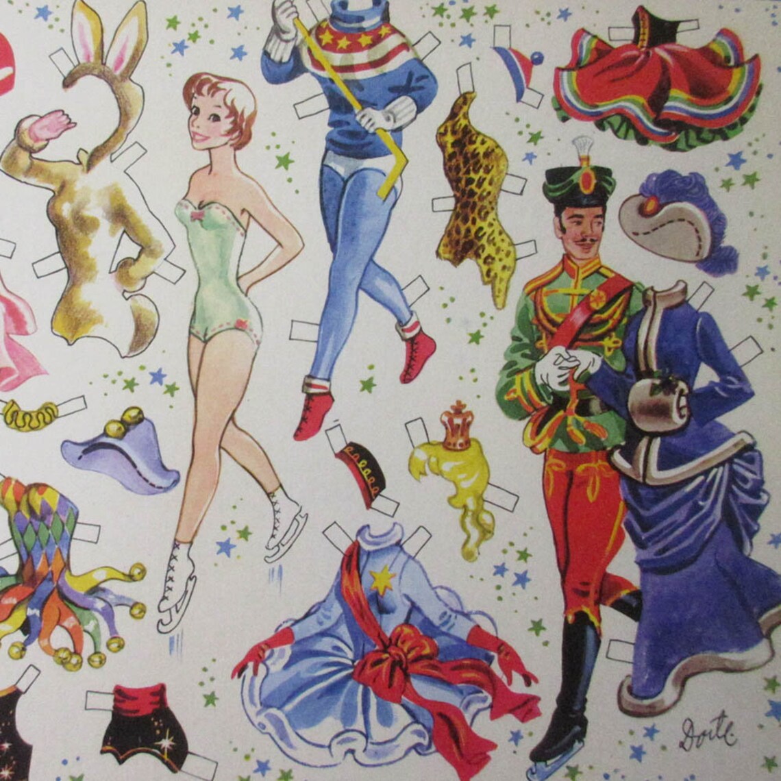 Denmark Paper Dolls Skater Vintage Design Paper Cut Out Ice | Etsy