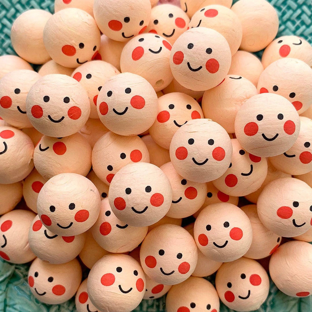 10 Czech Spun Cotton Rosy Cheeks Doll or Elf Heads in Natural SC126 X2 ...