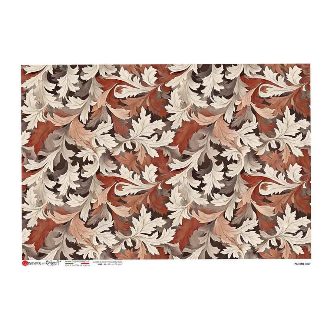 2 Sheets Italy Rice Paper Decoupage Brown Tone Botanicals RCP-PAT-259 ...