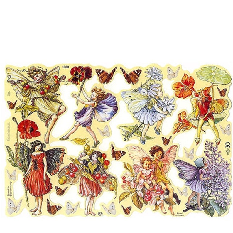 England Paper Scraps Lithograph Die Cut Flower Fairies by | Etsy