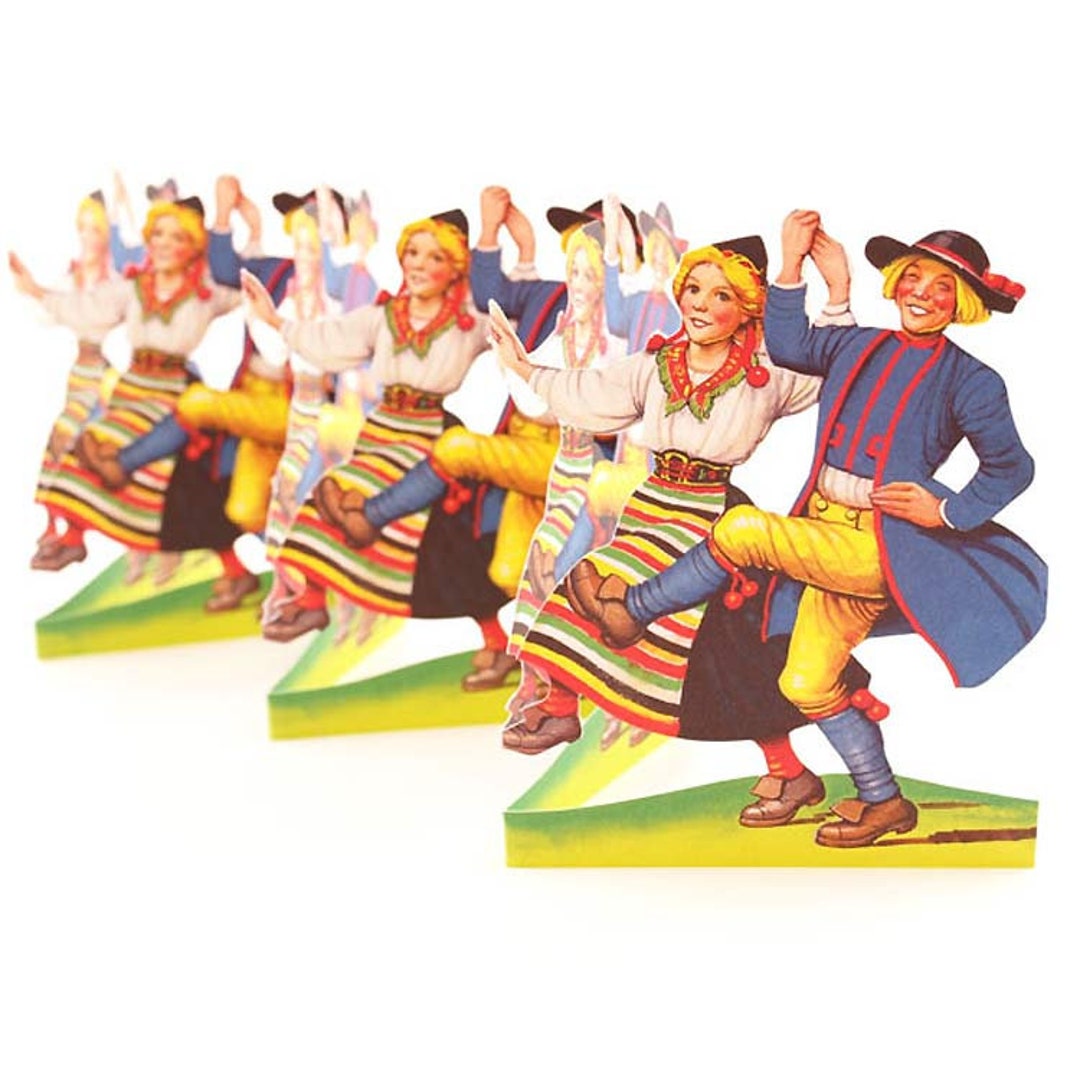 Fold Out Sweden Paper Running Frieze Lithograph Die Cut Dancing Couple ...