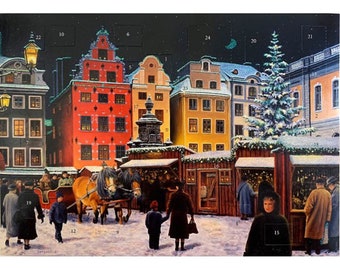 Sweden Advent Calendar Christmas Tomte Gnomes With Greenery ADV-G-540 ...