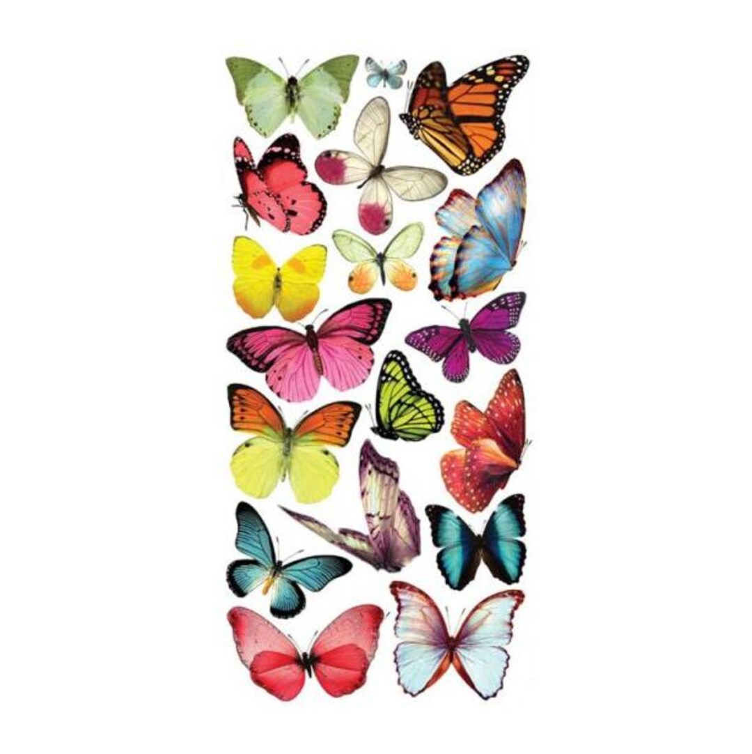 3 Sheets Self Adhesive Butterfly Stickers Colorful Scrapbooking ...