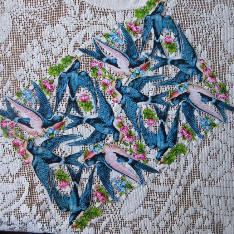 Vintage PZB Germany Paper Scraps Lithographed Die Cut Blue - Etsy