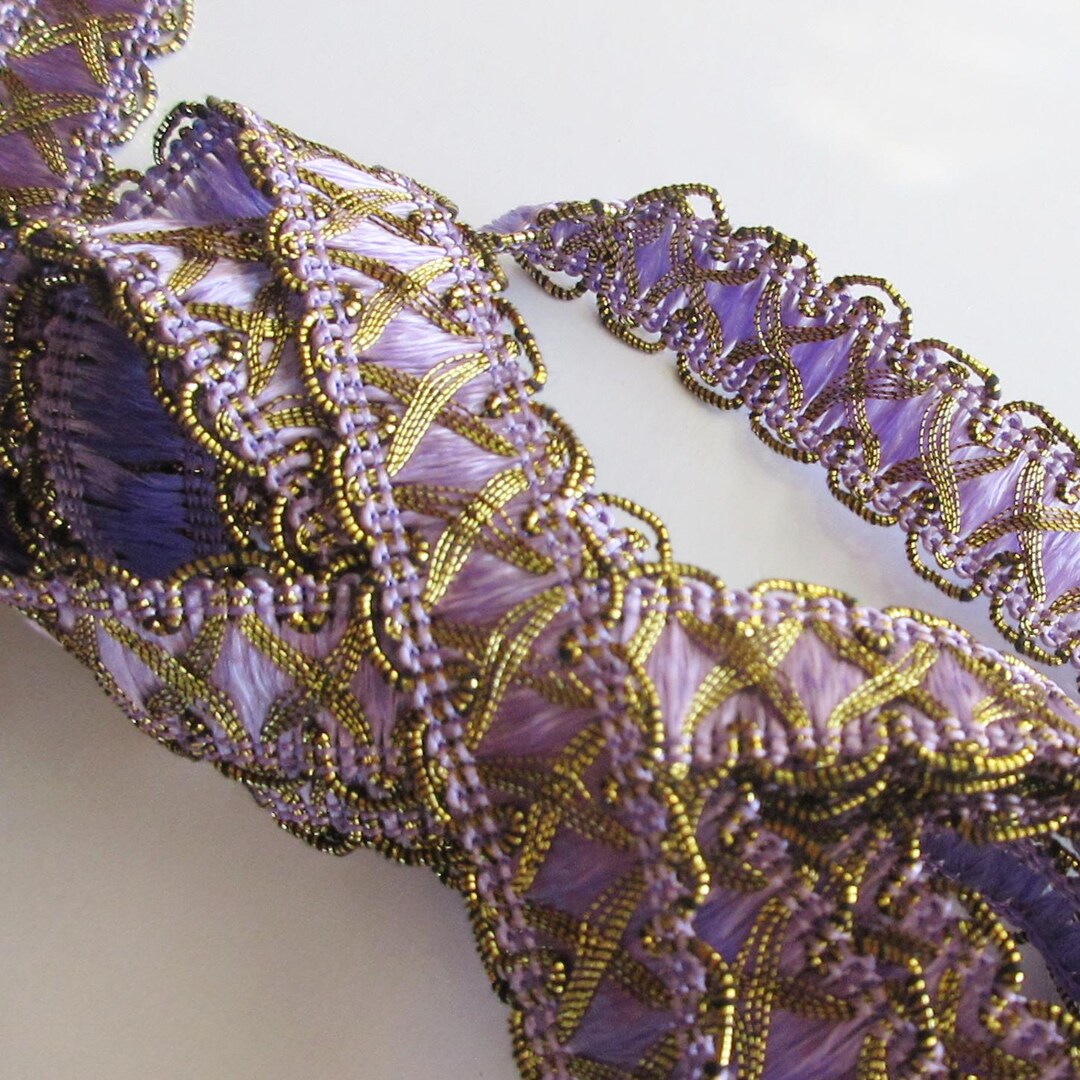 4 Yards Fancy Metallic and Rayon Sewing Trim in Lavender - Etsy