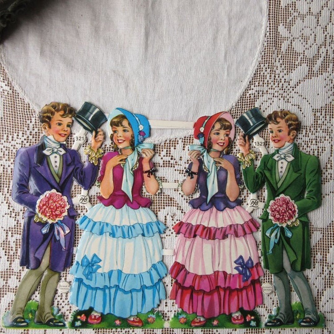 Vintage PZB Germany Paper Scraps Lithographed Die Cut Fancy Victorian ...