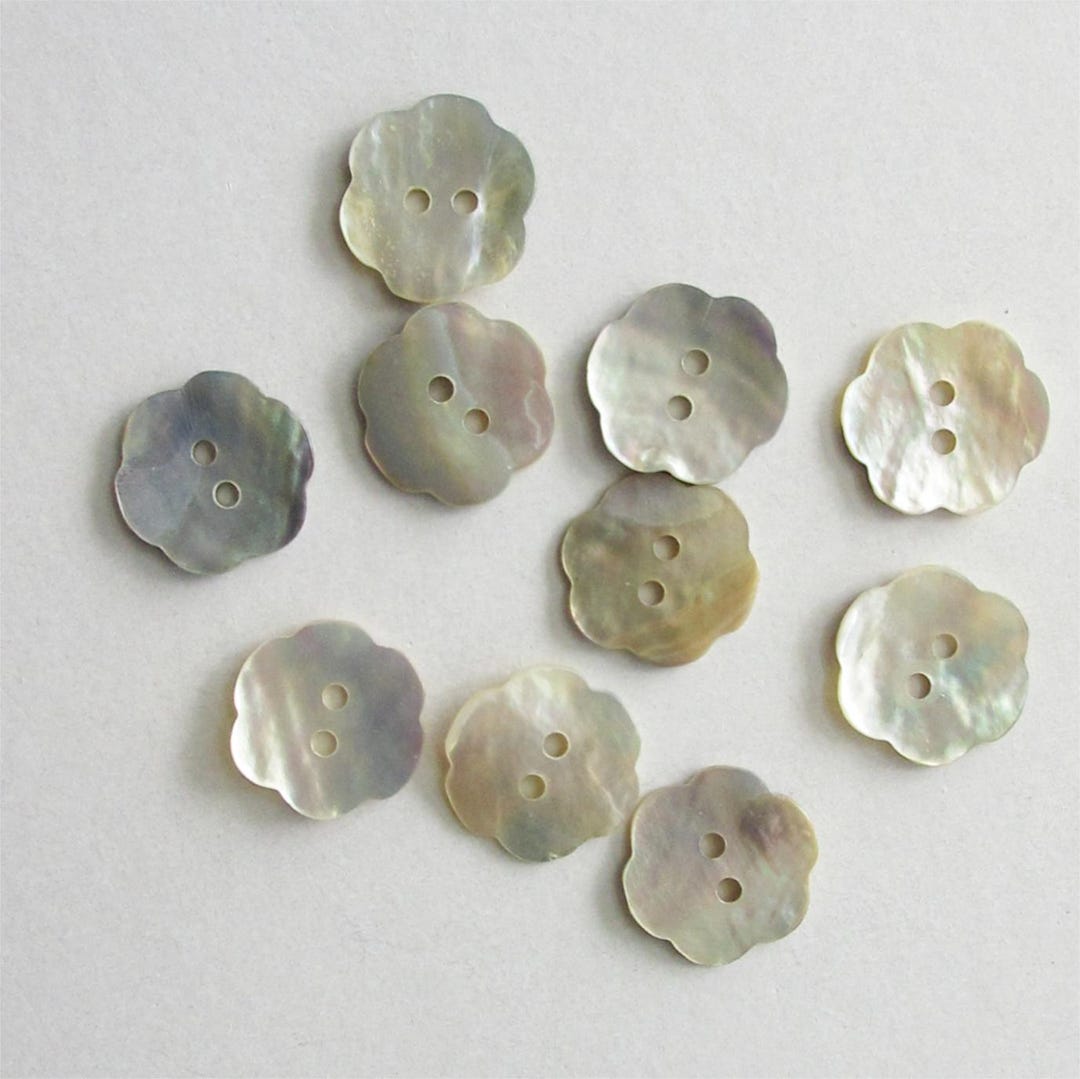 10 Flower Shaped Shell Buttons Mother of Pearl Nacre Button 3/4" G52 - Etsy