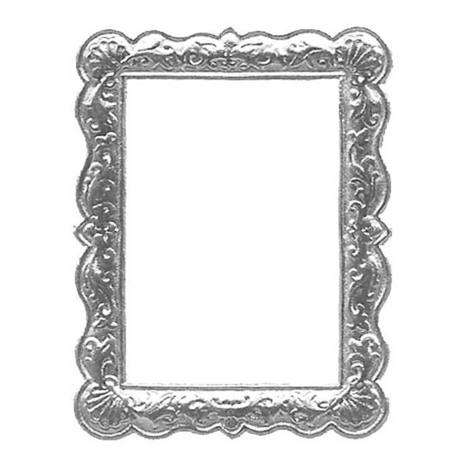 2 Germany Deeply Embossed Paper Foil Small Silver Dresden Frames DFW35S ...