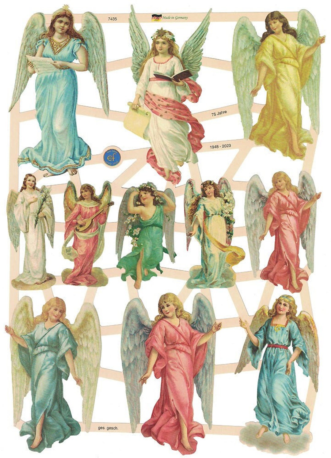 Victorian Angels Germany Die Cut Paper Scraps Christmas Easter Angel ...