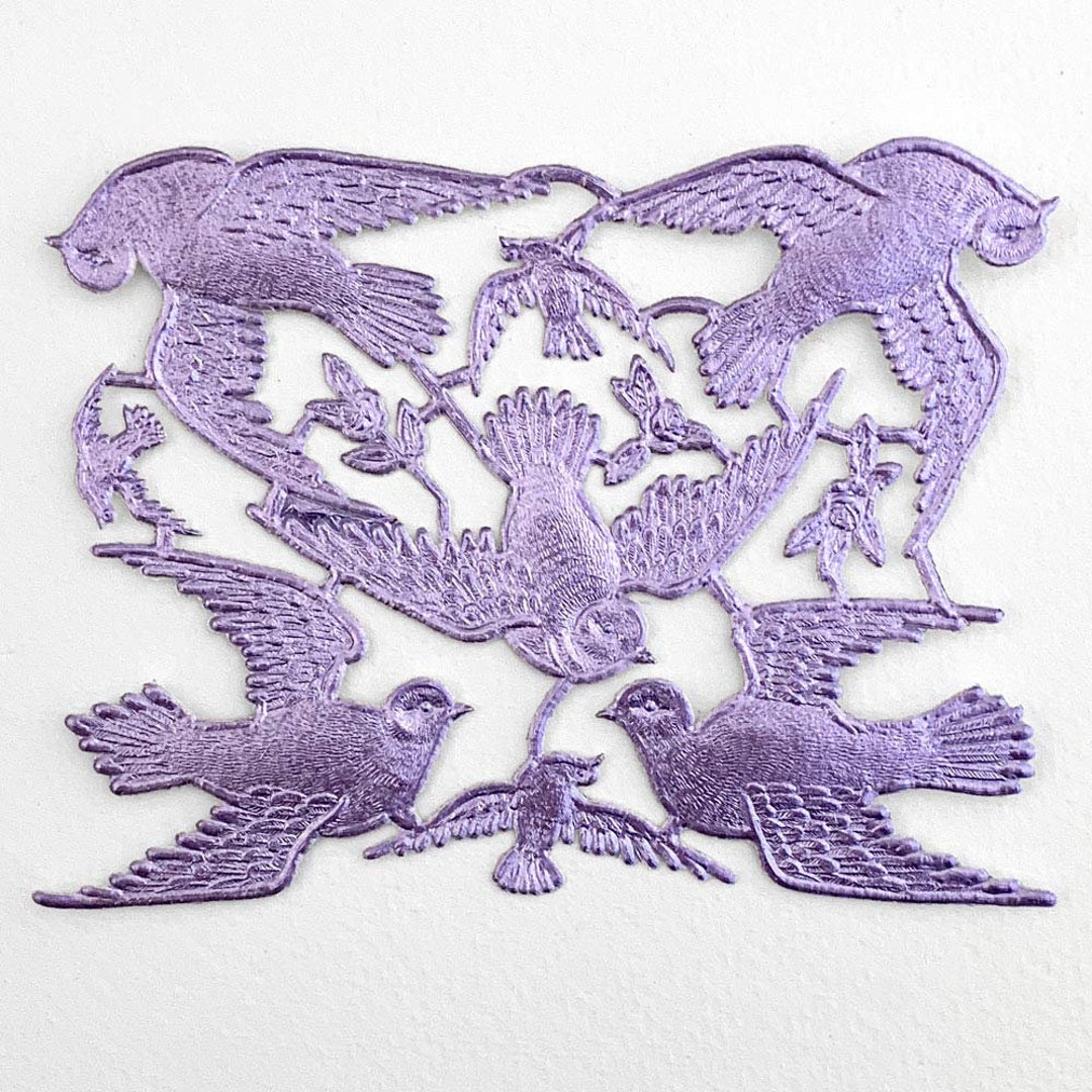 Dresden Birds Germany 8 Die Cut Light Purple Dresden Doves Birds ...