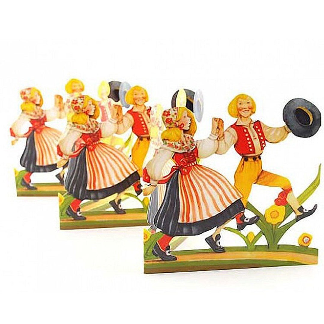 Sweden Paper Running Frieze Lithograph Die Cut Dancing Children ...