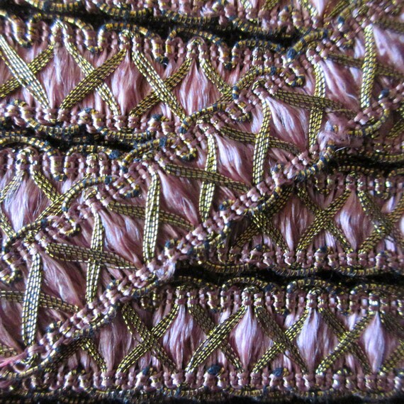 4 Yards Fancy Metallic and Fabric Sewing Trim in Dusty Pink | Etsy