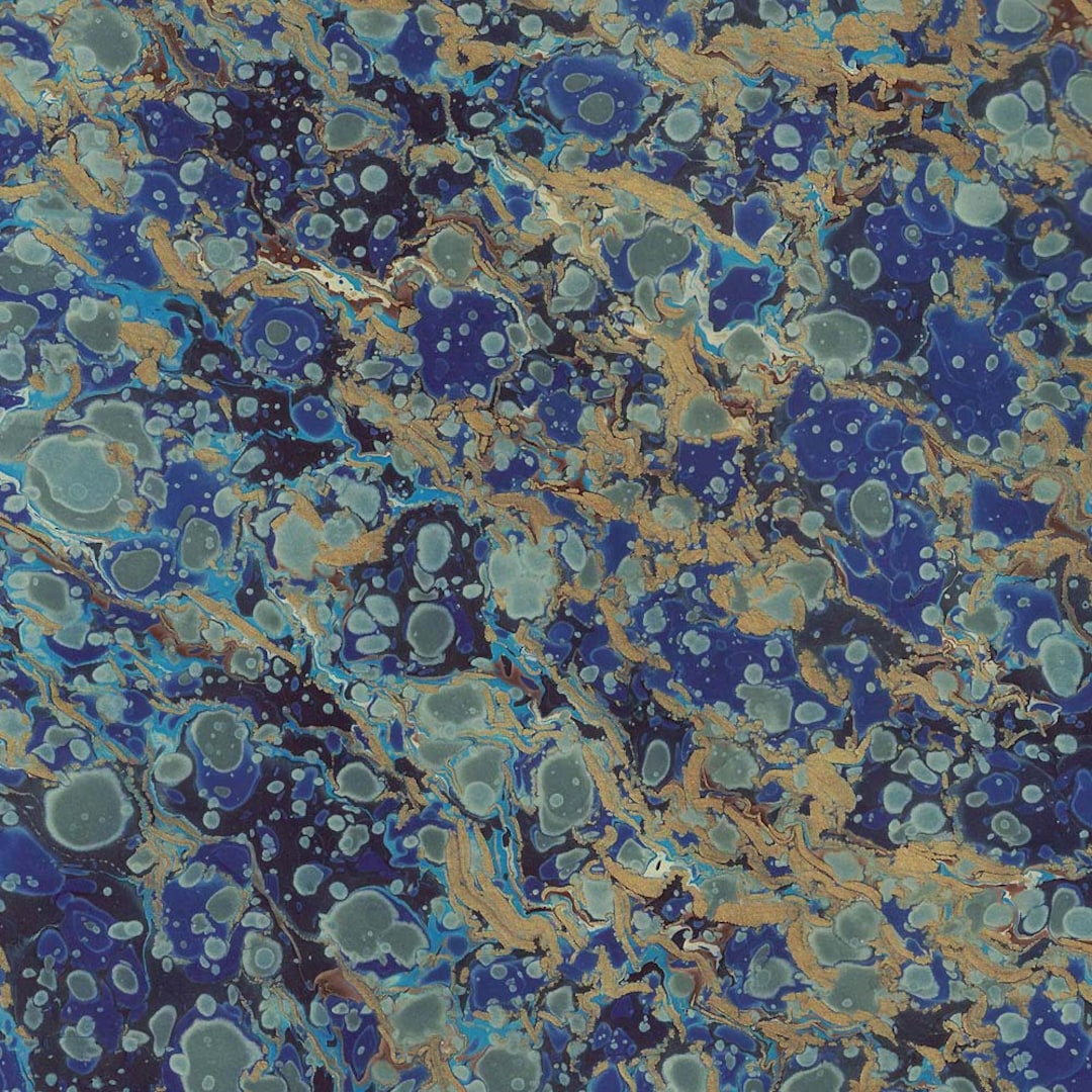 Italy Hand Marbled Paper Stone Marble Pattern in Blues ~ Berretti ...