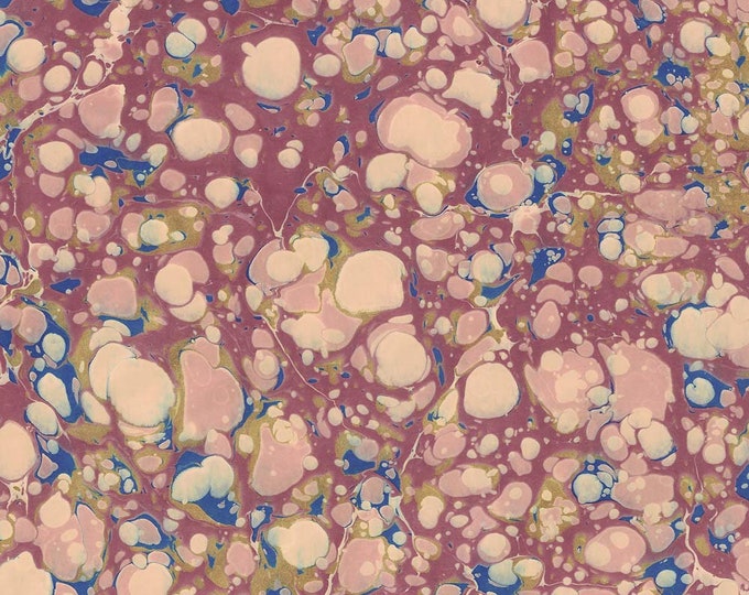 Italian Hand Marbled Paper Stone Marble Pattern in Mauve Pink Gold ...