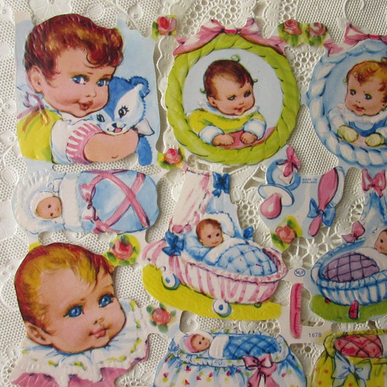 England Vintage Baby Babies Head Scrap Paper Scraps MLP Out of - Etsy