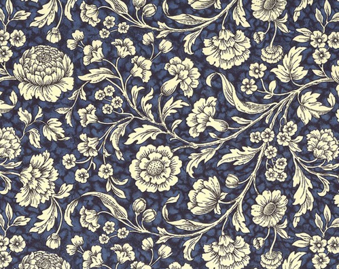 2 Sheets Italian Dark Blue Floral Print Paper ~ Carta Varese Italy ...
