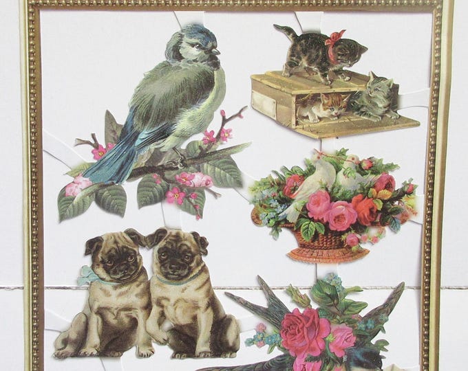 Holland Vintage Oversized Scraps Paper Lithographed Die Cut Glittered ...