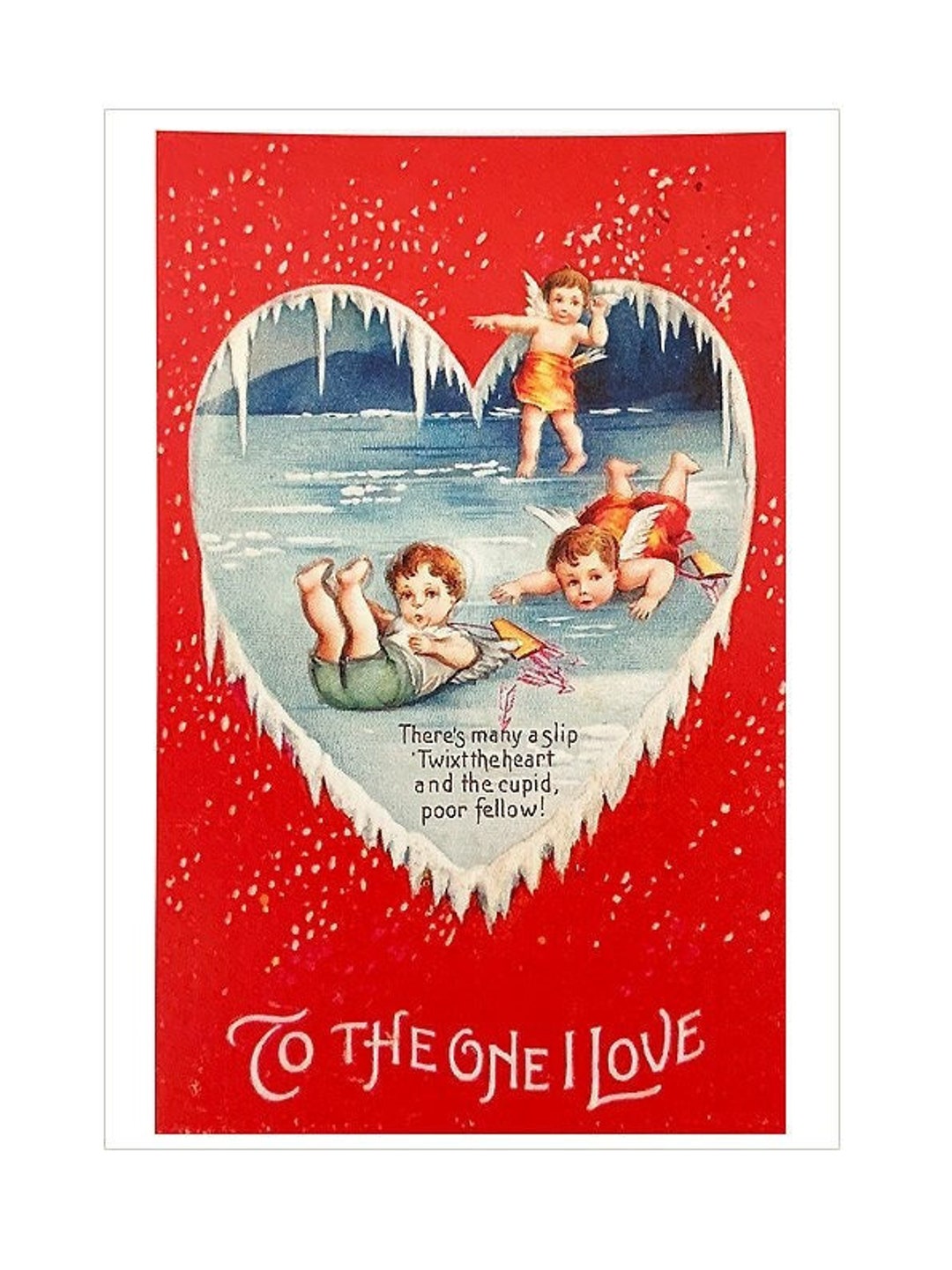 5 Valentines Holland Dutch Postcards Vintage Style Five Matching ...