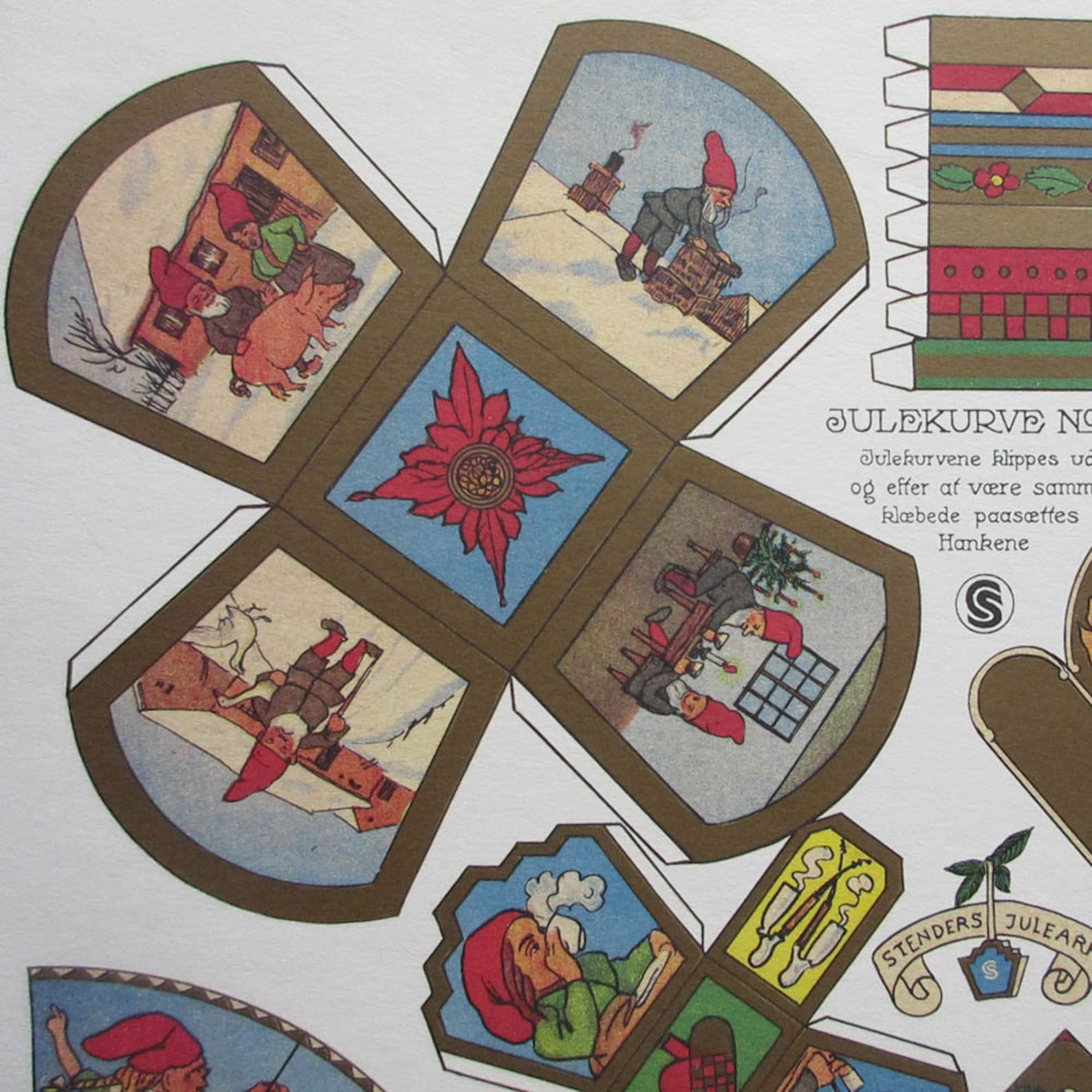 Vintage Denmark Gnomes People Christmas Baskets and Cones - Etsy