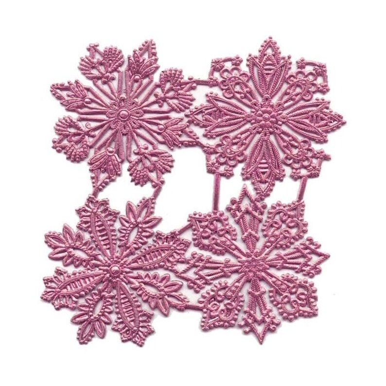 Dresden Trim Pink Snowflakes Germany 4 Assorted Die Cuts Paper | Etsy