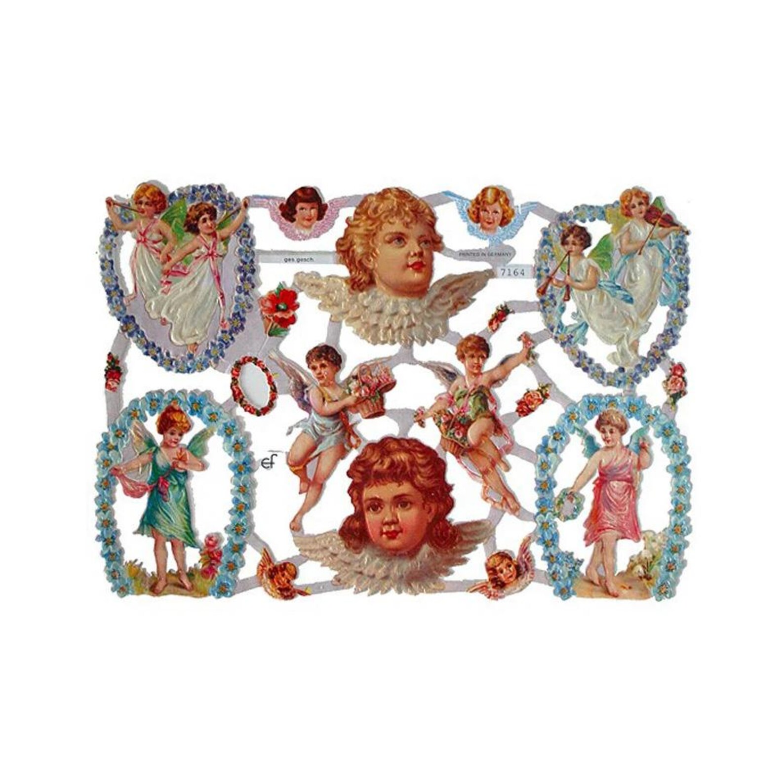 Germany Paper Lithographed Die Cut Scraps Victorian Angels 7164 - Etsy