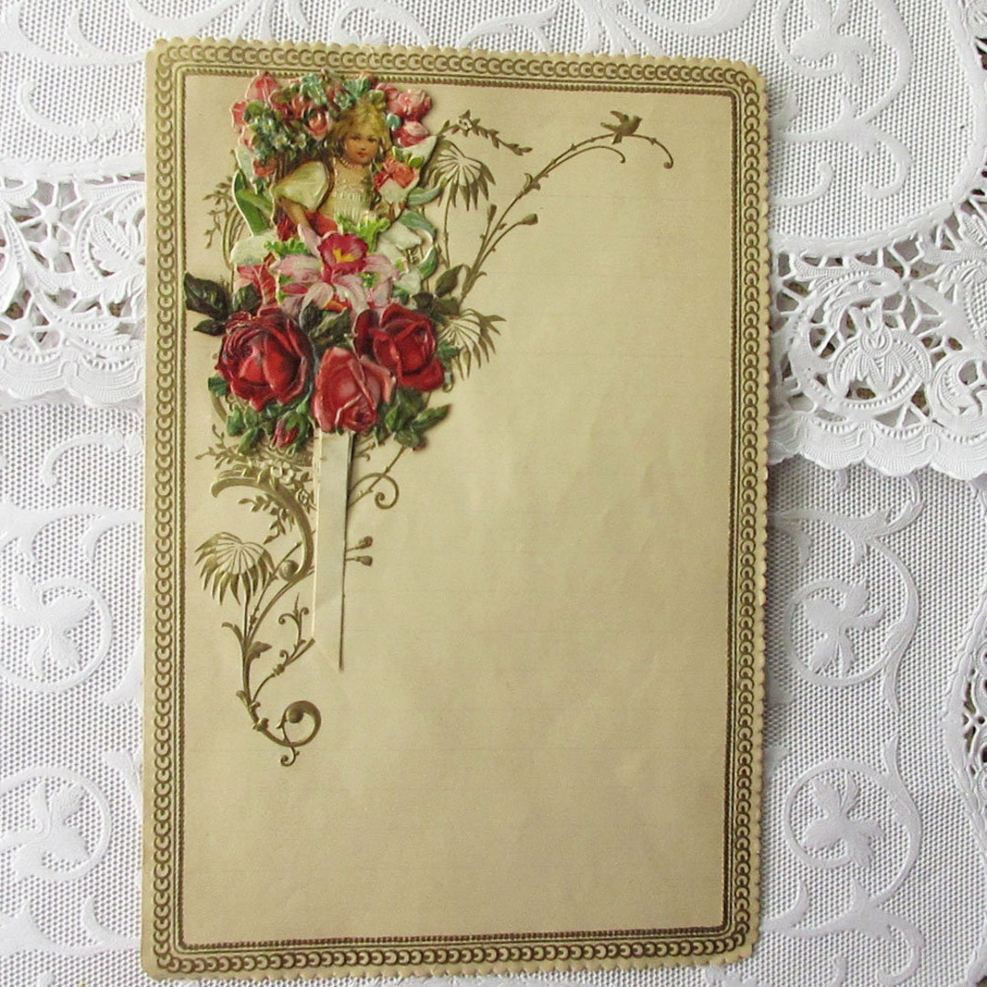 Vintage Valentine Germany Fancy Cutwork Embossed Letter Paper 1900s - Etsy