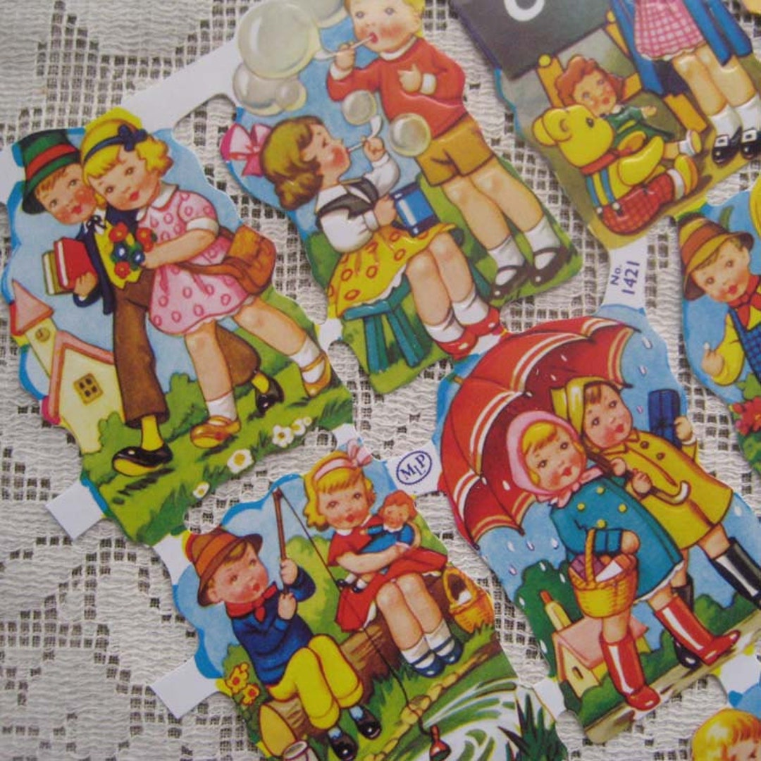 England Paper Scraps Lithograph Die Cut Darling Children Out - Etsy