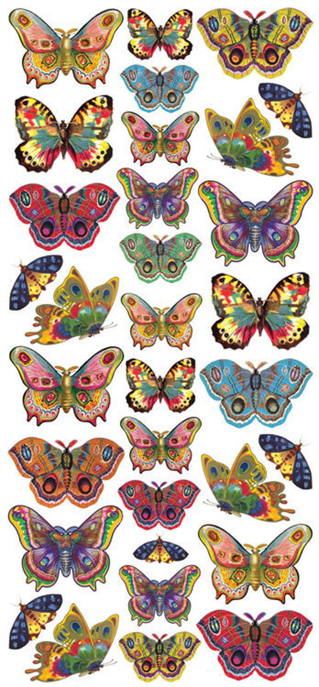 3 Sheets Self Adhesive Colorful Butterflies Stickers Colorful ...