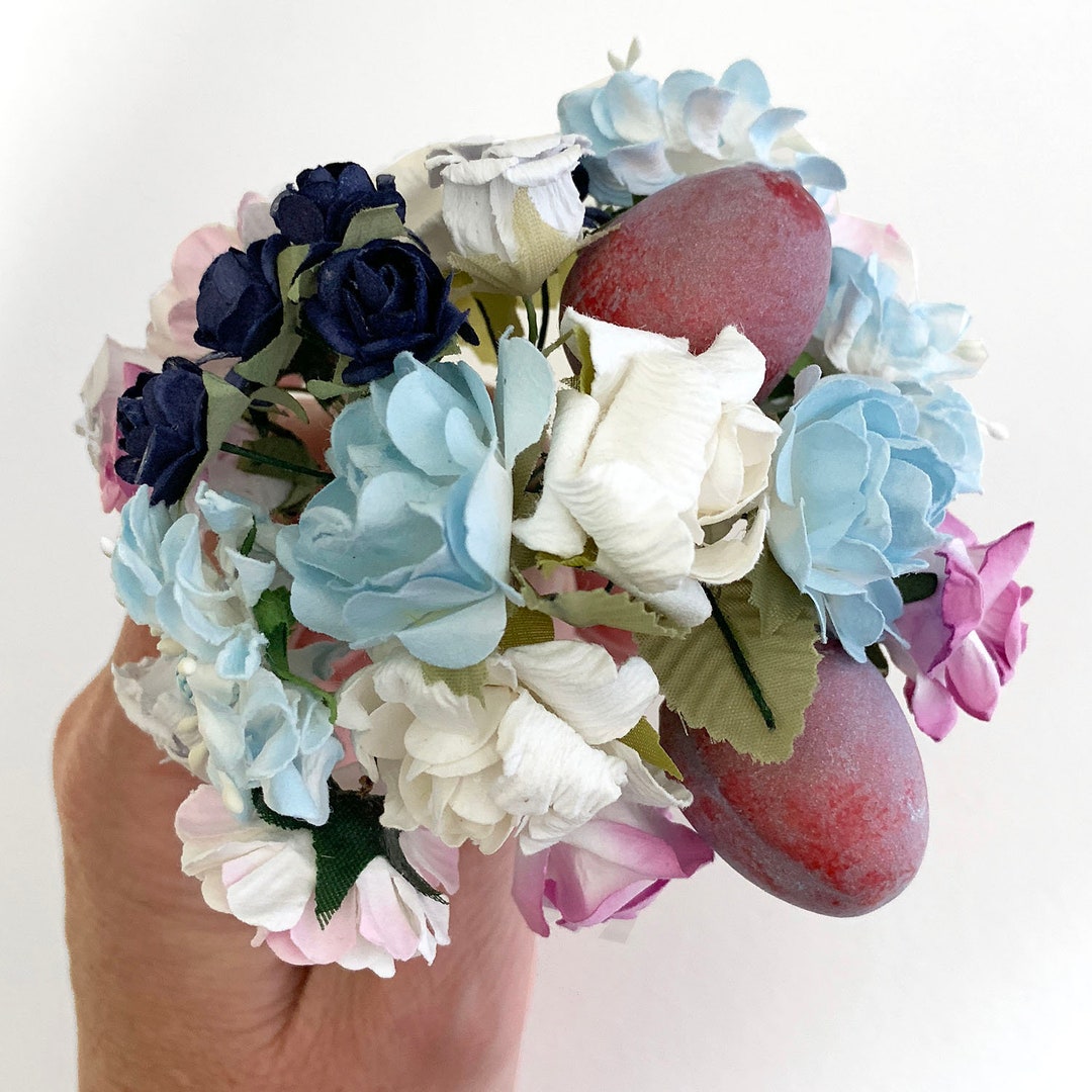 1 Mixed Bouquet Paper Flowers and Vintage Millinery Fruit From Germany ...
