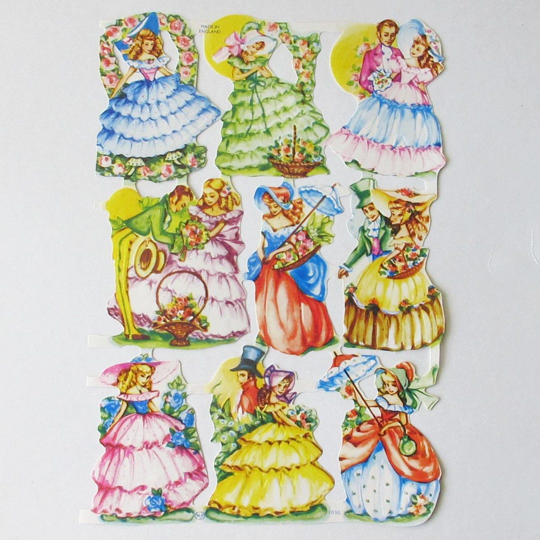 England Vintage Marie Antoinette Ladies Scraps Die Cut Paper MLP Out of ...