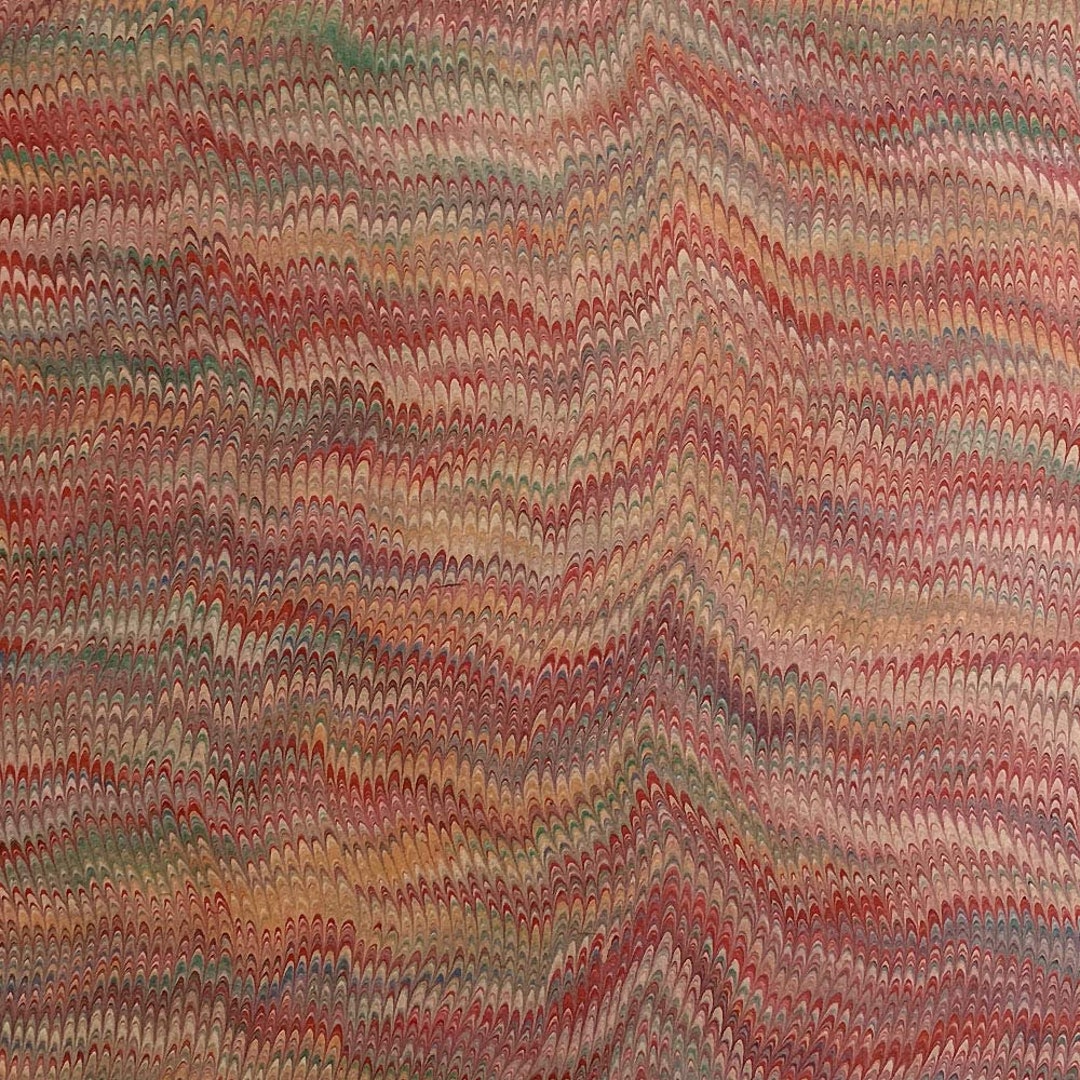 Hand Marbled Paper Combed Pattern in Shades of Red Multi Berretti ...