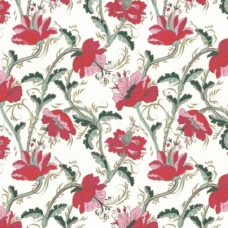 2 Sheets Italian Red Flowers Print Paper ~ Rossi Italy IPR321R X2 - Etsy