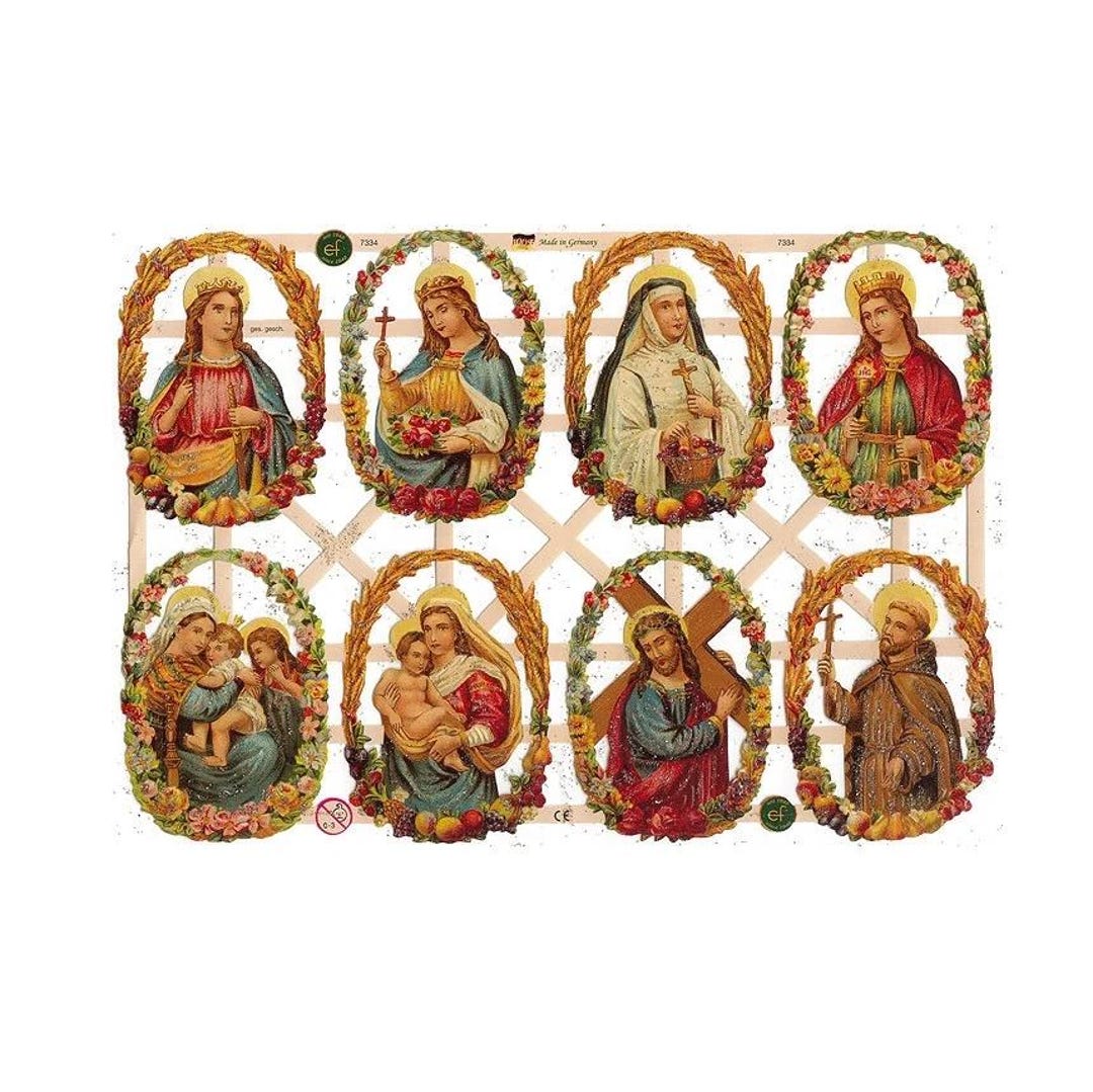 From Germany Glittered Religious Scraps Die Cut Jesus Sacred Heart ...