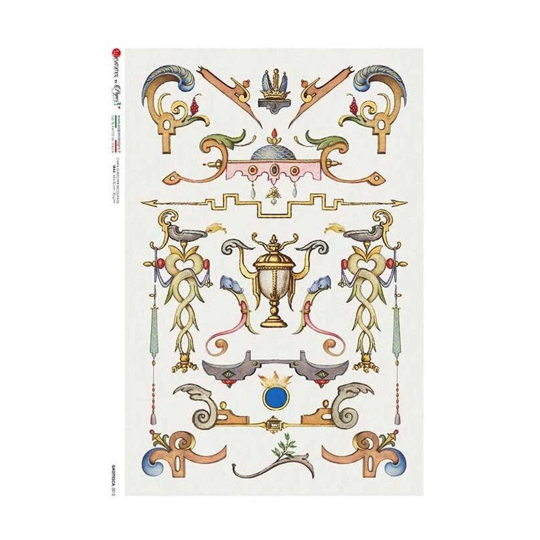 2 Sheets Italy Rice Paper Decoupage Italian Flourishes RCP-GRT-12 X2 - Etsy