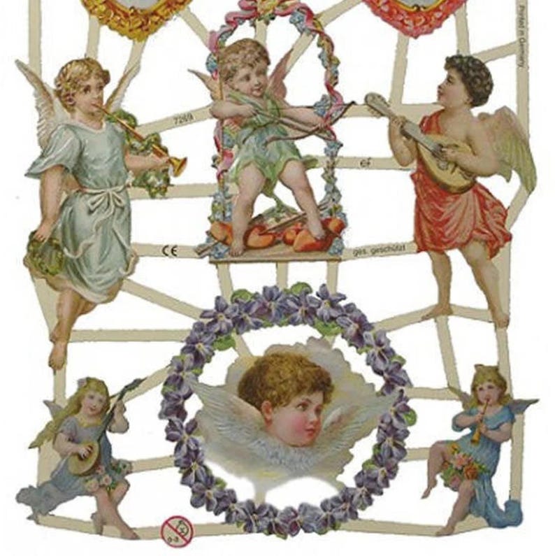 From Germany Die Cut Paper Scraps Victorian Angels 7269 - Etsy