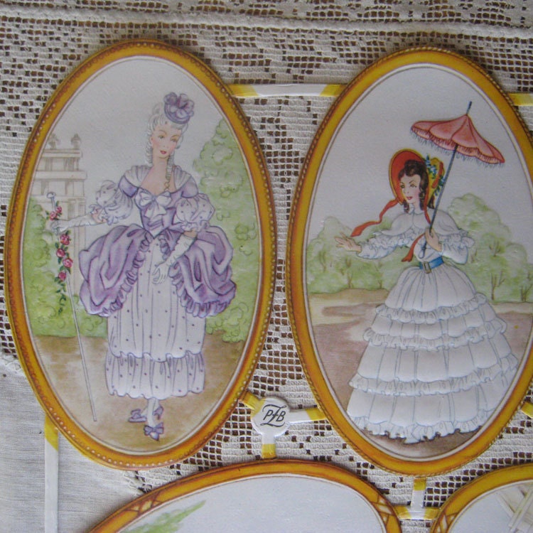 From Germany Vintage PZB Die Cut Paper Scraps Marie Antoinette Lady 8 ...