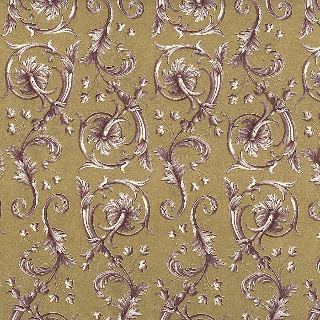 2 Sheets Traditional Golden Italian Florentine Print Italian Paper ...