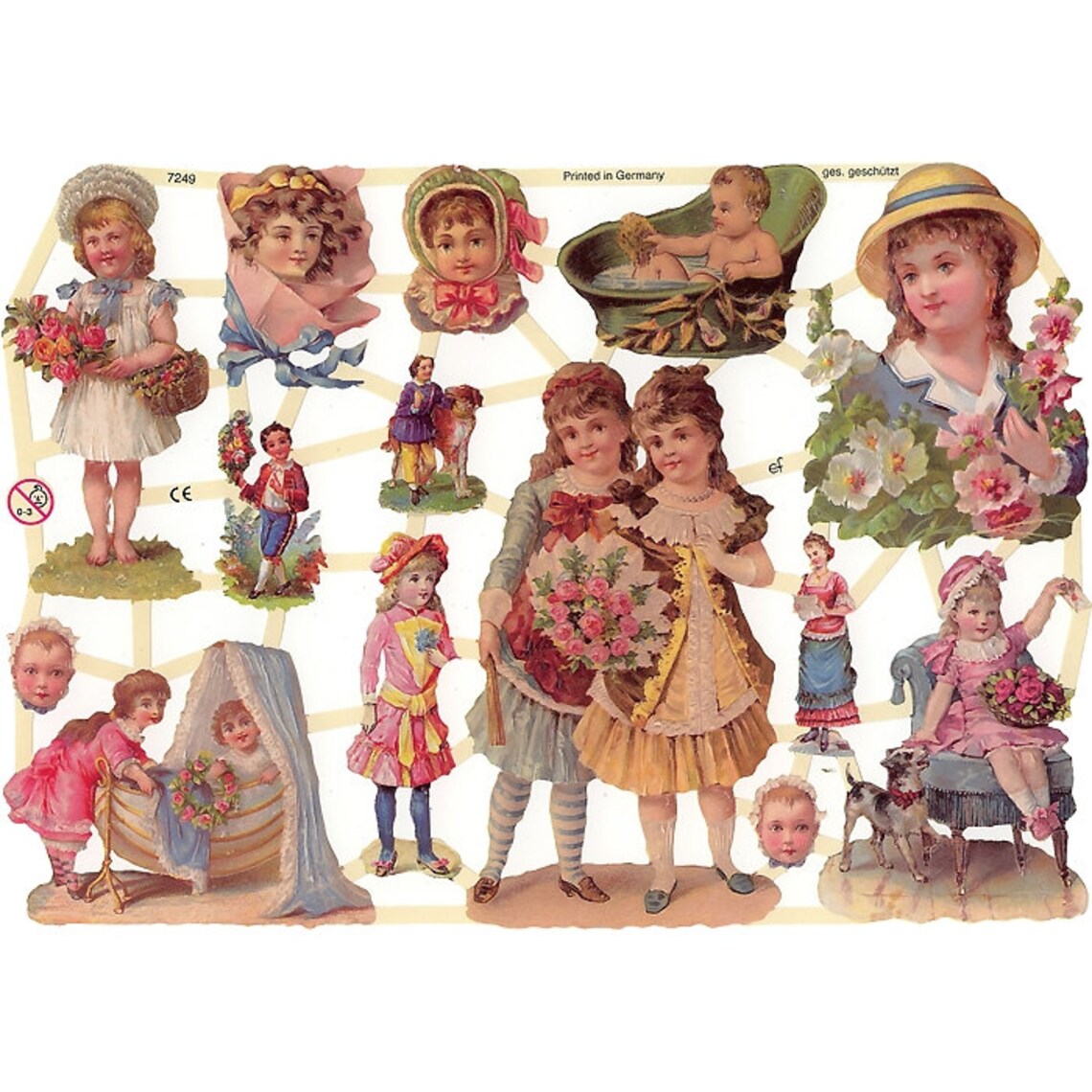 Germany Die Cut Victorian Children Paper Lithograph Scraps - Etsy