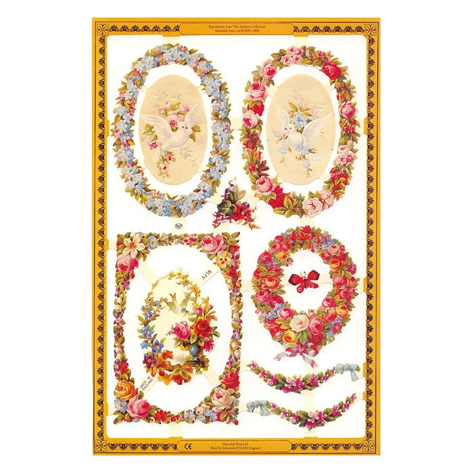 England Paper Lithograph Die Cut Scraps Borders and Frames - Etsy