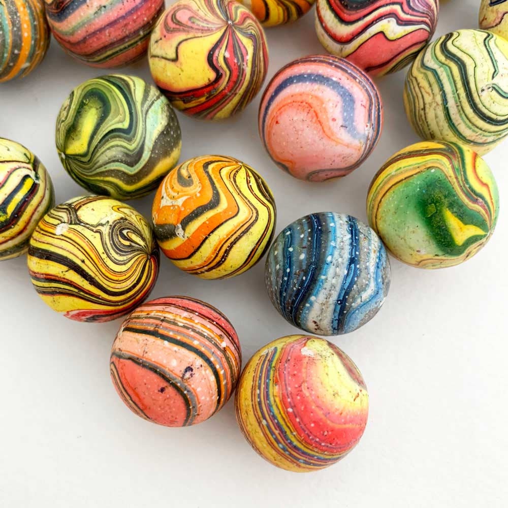Italy 8 Marbled Clay Marbles Hand Made by Laura Berretti - Etsy UK