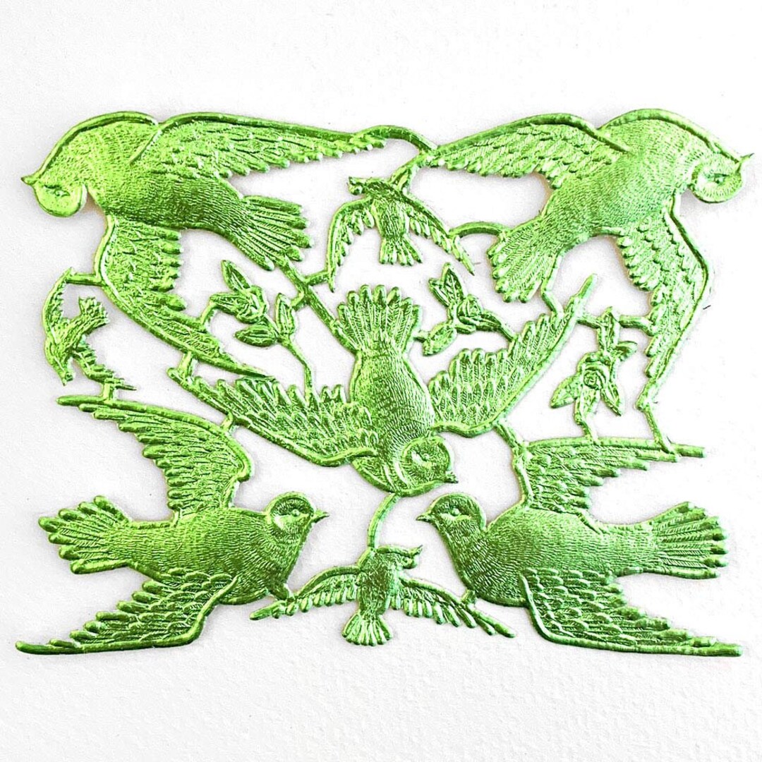 Dresden Birds Germany 8 Die Cut Light Green Dresden Doves Birds ...