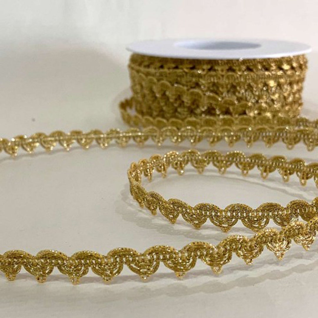 3 Yards Germany Fancy Woven Scalloped Trim Ribbon in Metallic - Etsy