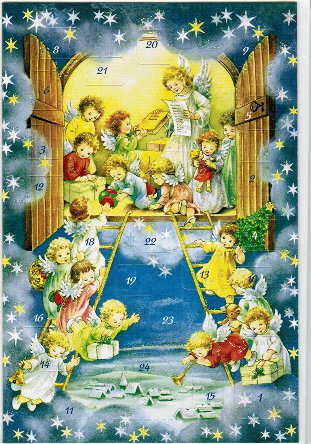 Germany Advent Calendar Christmas Angels Heavenly Angel Card - Etsy