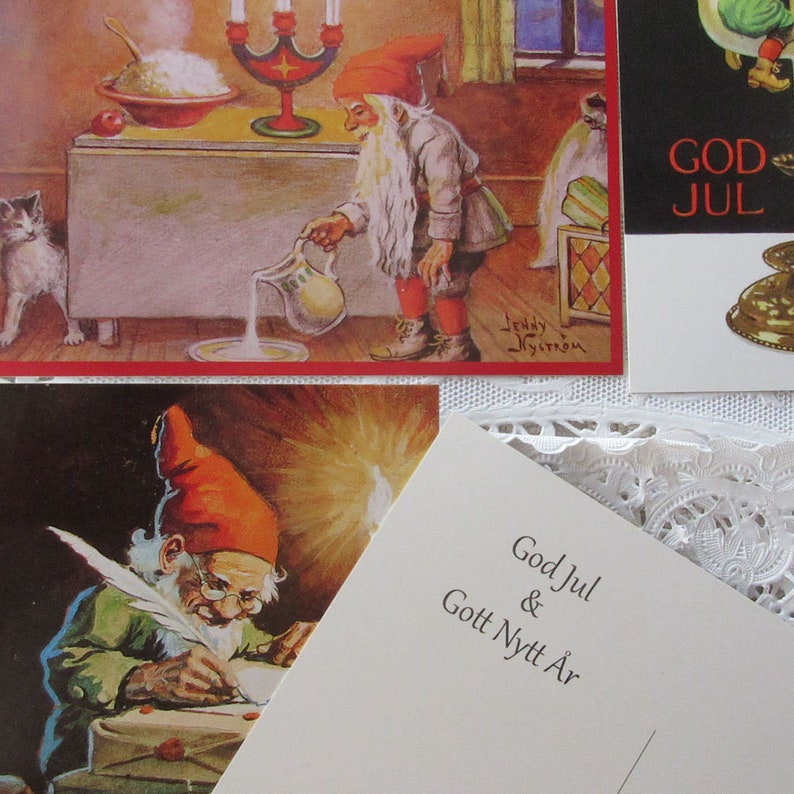 8 Sweden Swedish Postcards Christmas Jenny Nystrom Four Designs Eight ...